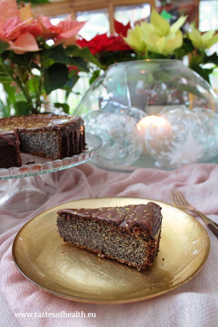 Poppyseed Cake With Milk Chocolate Icing - Tastes of Health